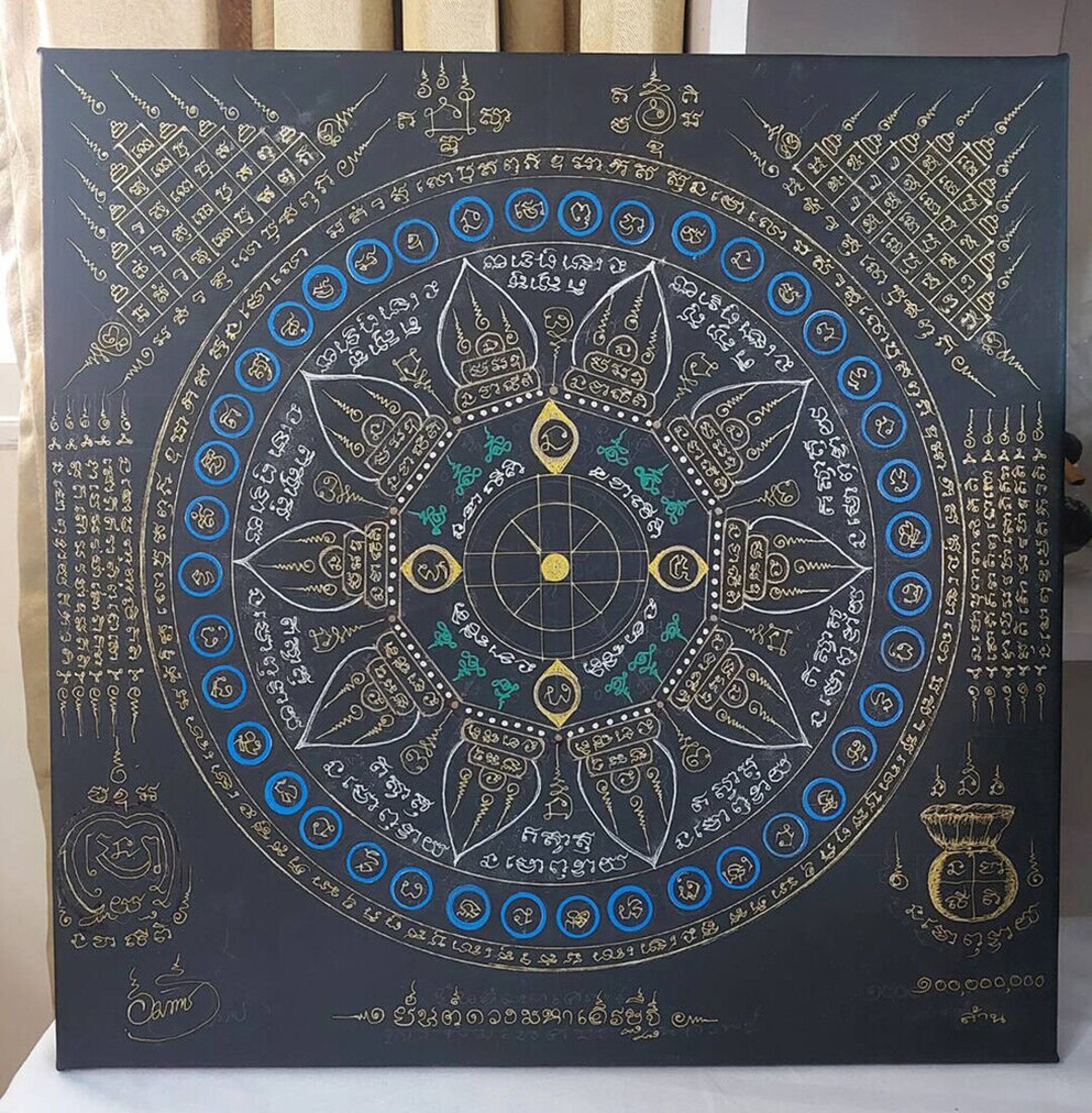 Magic Yant Cloth Billinaire Blessed by AJ Amon Thai Handmade Buddha ...