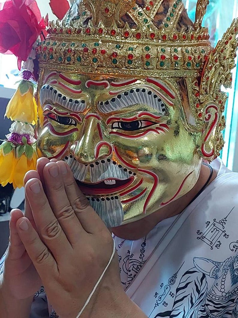 Real 100% Hand Written Phra Siwalee Yant Cloth: Thai Buddha Amulet for ...