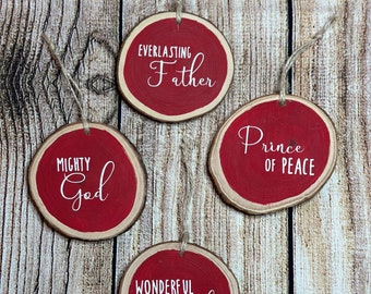 12 Days of Christmas Personalized Colored Wood Ornament Set, Christmas ...