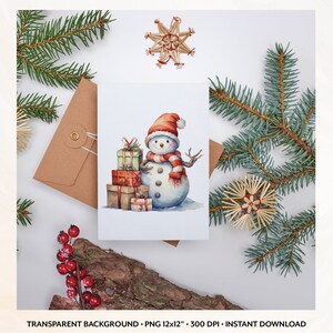 Watercolor Snowman Clipart Set Instant Digital Download Bundle 20 ...