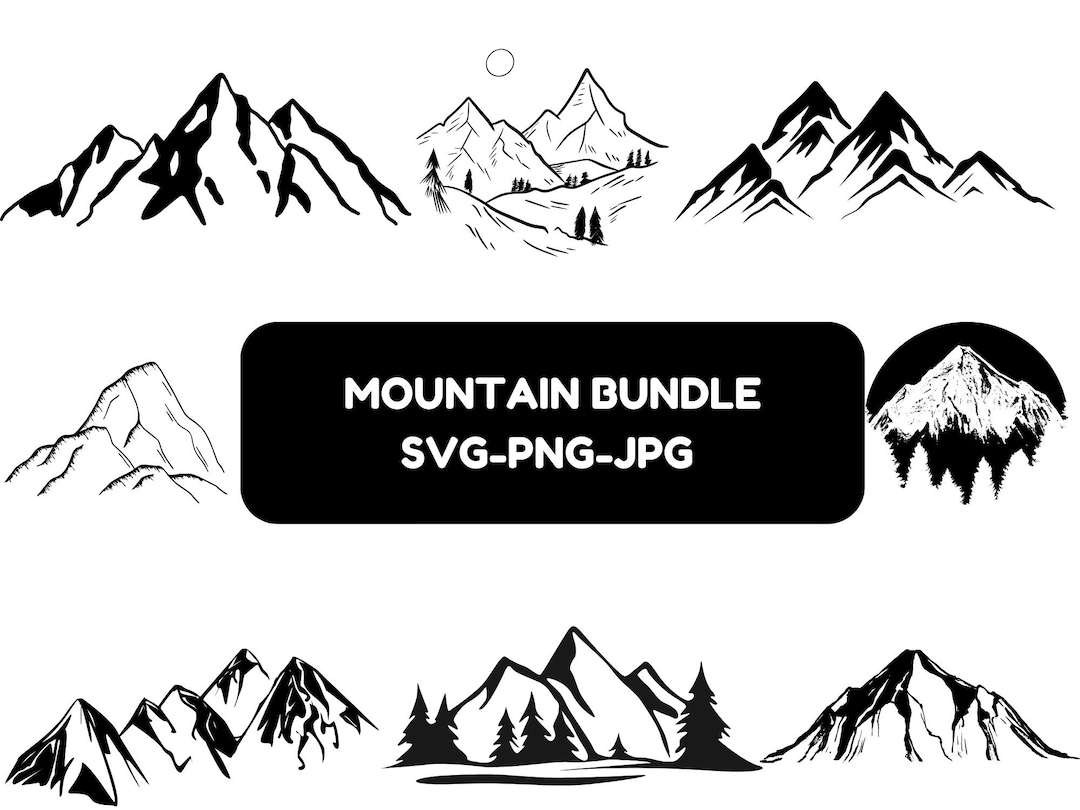 Mountains SVG Bundle: Cricut & Silhouette Cut Files (digital Download ...