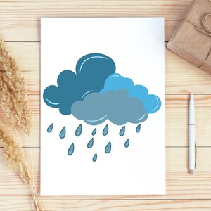 Rain Cloud Clipart: Weather SVG, PNG, JPG (digital Download) - Etsy