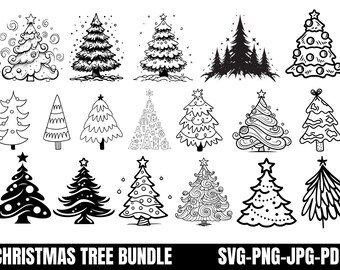 Christmas Tree SVG Bundle: Clipart, Cricut, Silhouette (digital ...