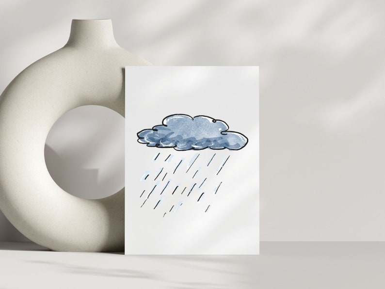 Rain Cloud SVG Rainy Weather Clip Art Cut File Silhouette Svg Png Jpg ...