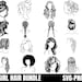Long Hair SVG Bundle, Instant Digital Download, PNG, SVG Cut Files - Etsy