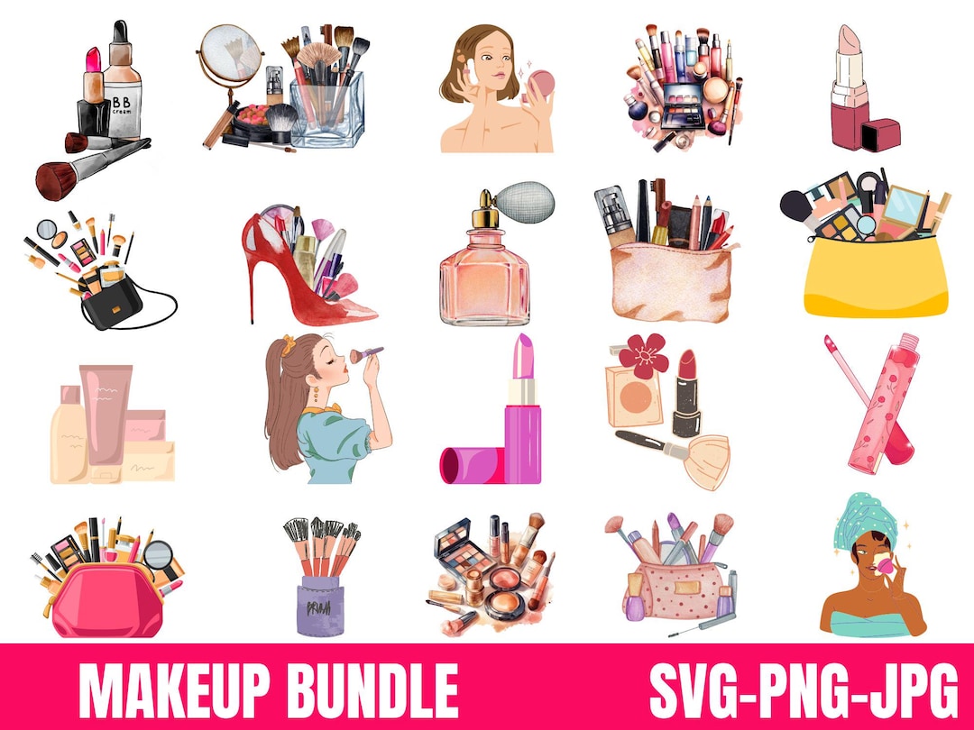 Makeup Svg Bundle, Makeup Clipart, Eyelashes Svg, Lips Svg, Eyeshadow ...