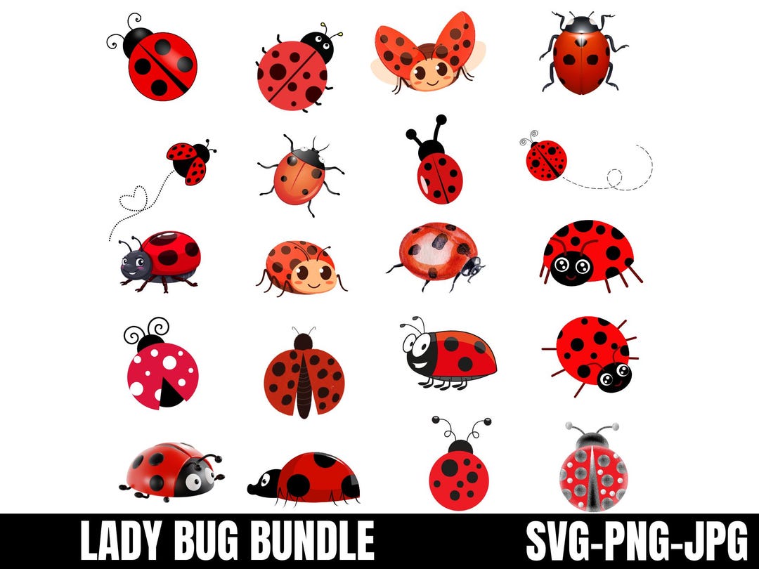 Ladybug SVG Bundle: Layered Lady Bug Clipart (digital Download) - Etsy