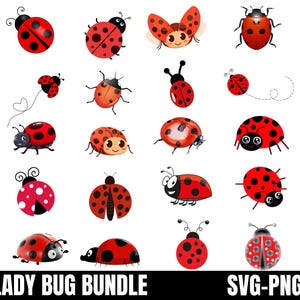 Ladybug SVG Bundle: Layered Lady Bug Clipart (digital Download) - Etsy