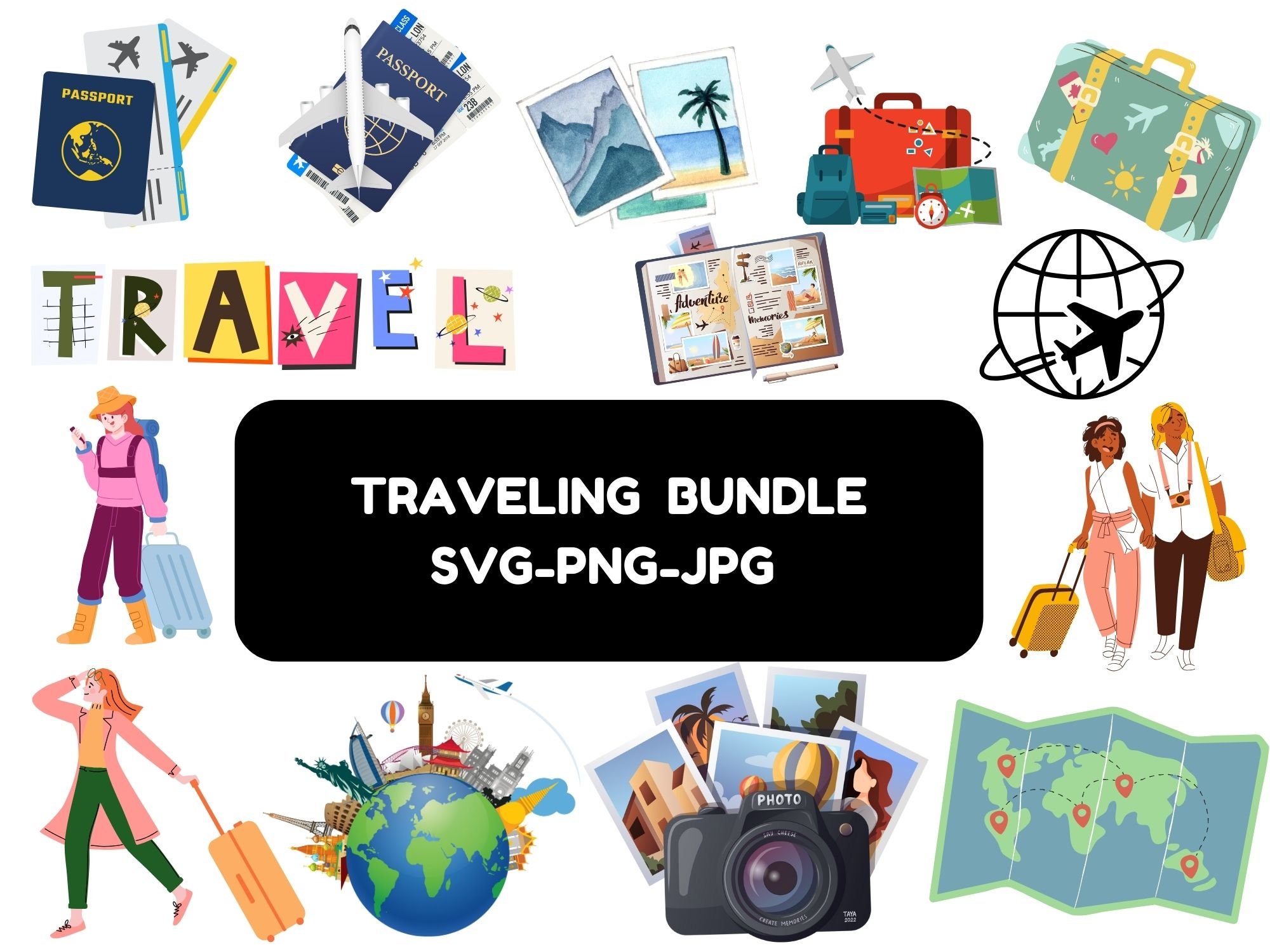 Travel Svg Bundle, Funny Travel Svg, Traveling Svg, Travel Clipart, Svg ...