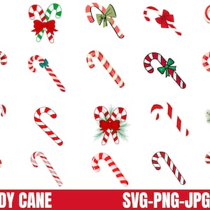 Candy Cane Clipart: Christmas SVG, PNG, JPG (digital Download) - Etsy