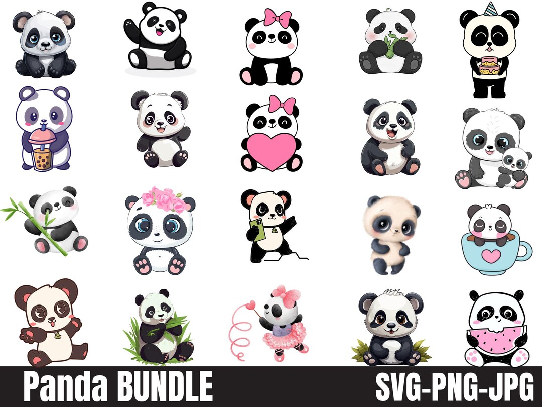 PANDA SVG, Cute PANDA Svg, Cartoon Panda Svg, Panda Clipart, Panda Svg ...