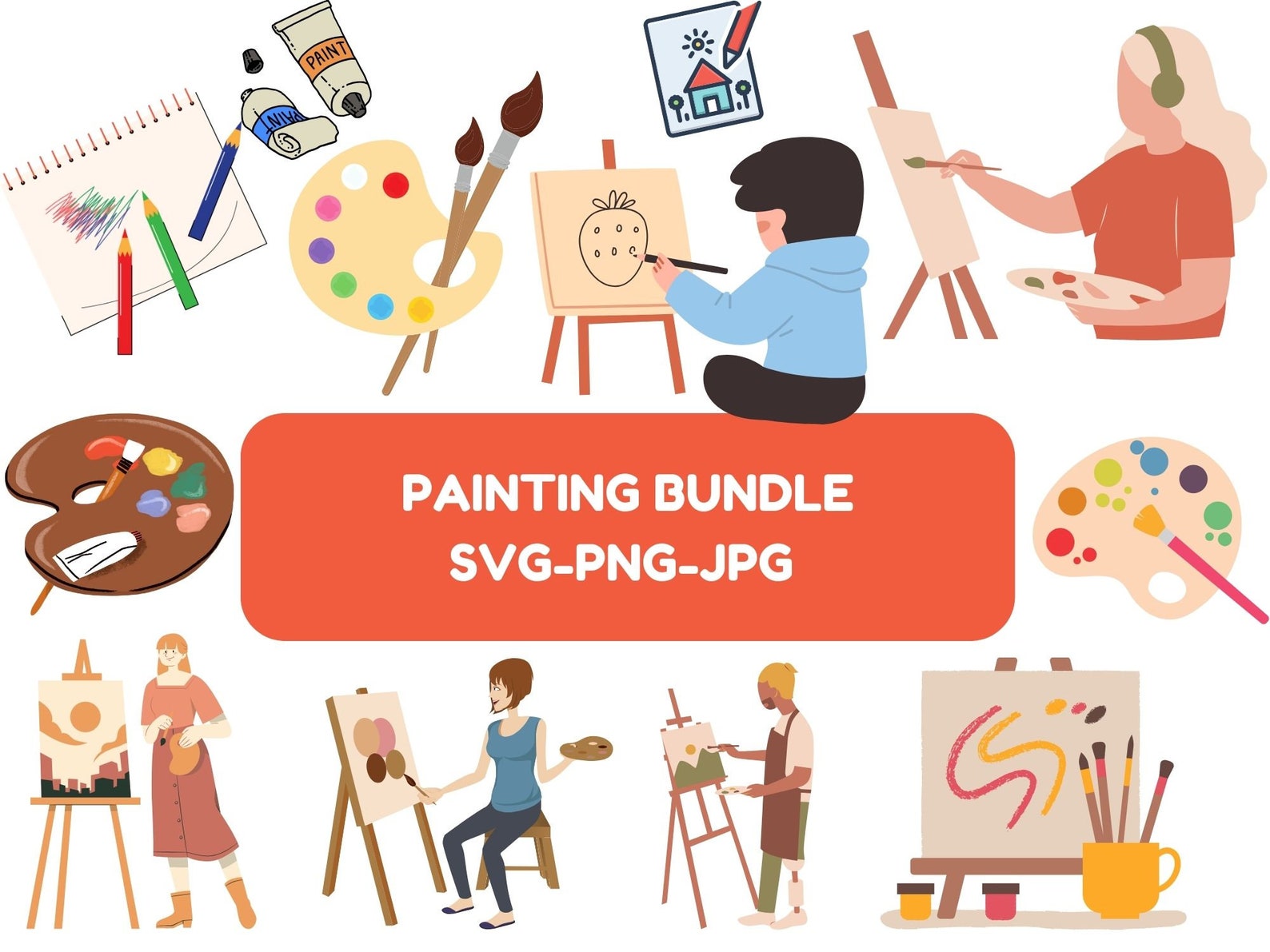 Painting SVG/ Paint Brush SVG/ Painting Clipart/ Cut Files/ Silhouette ...