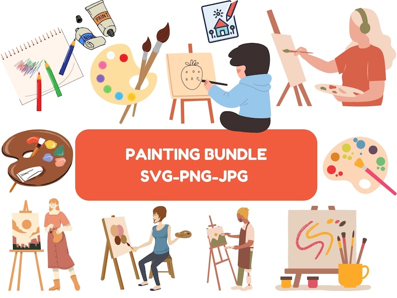 Painting SVG/ Paint Brush SVG/ Painting Clipart/ Cut Files/ Silhouette ...