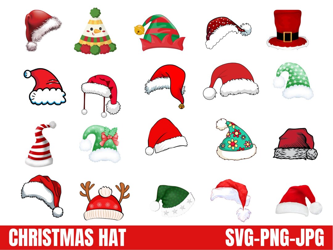 Christmas Hat SVG Bundle: Santa, Elf Hats (digital Download) - Etsy