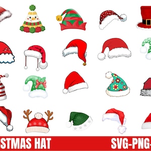 Christmas Hat SVG Bundle: Santa, Elf Hats (digital Download) - Etsy