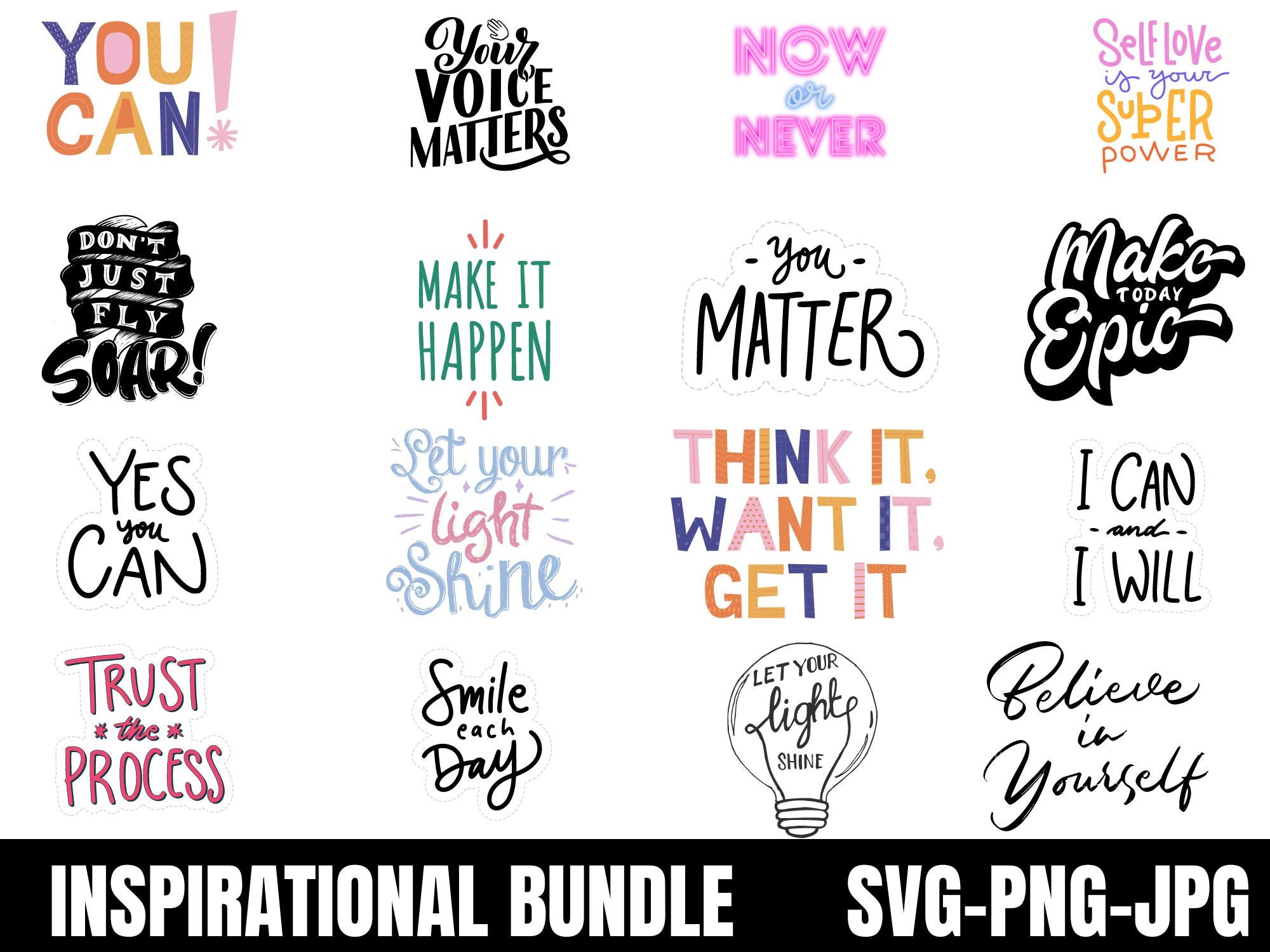 Inspirational Svg Bundle, Motivational Svg Bundle, Inspirational Quotes ...