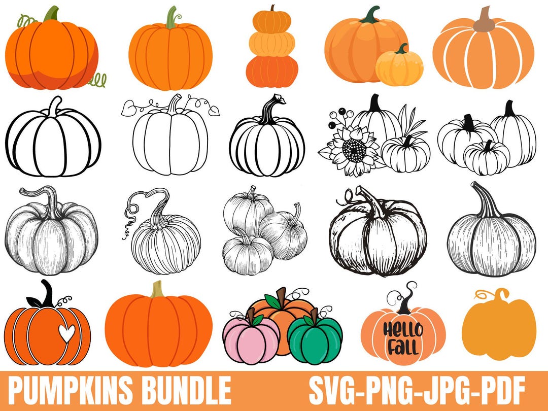 Pumpkin SVG ,pumpkin Bundle Svg ,fall Pumpkin Svg,silhouette Cameo ...