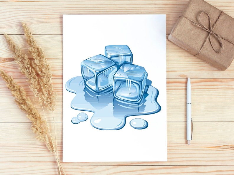 Melting Ice Cubes SVG Clip Art Cut File Silhouette Dxf Eps Png Jpg ...