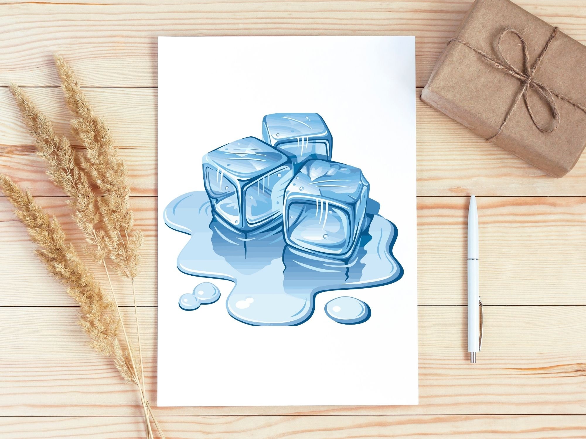 Melting Ice Cubes SVG Clip Art Cut File Silhouette Dxf Eps Png Jpg ...