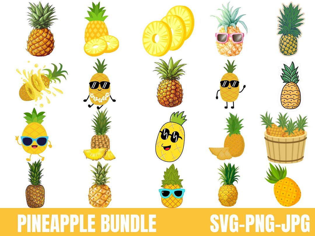 Pineapple Svg Bundle, Pineapple Svg, Pineapple Clipart, Pineapple Png, Cut Files for Cricut ...