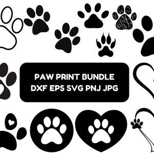 Dog Paw Print SVG Bundle: Animal Cut Files for Cricut, Silhouette - Etsy