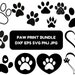 Dog Paw Print SVG Bundle: Animal Cut Files for Cricut, Silhouette - Etsy