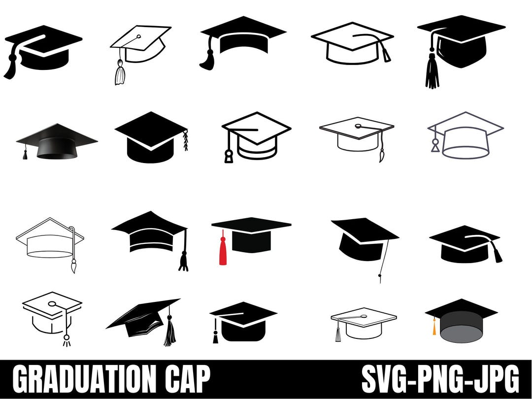 Graduation Cap SVG, Clipart Graduation Hat and Tassel for High School ...