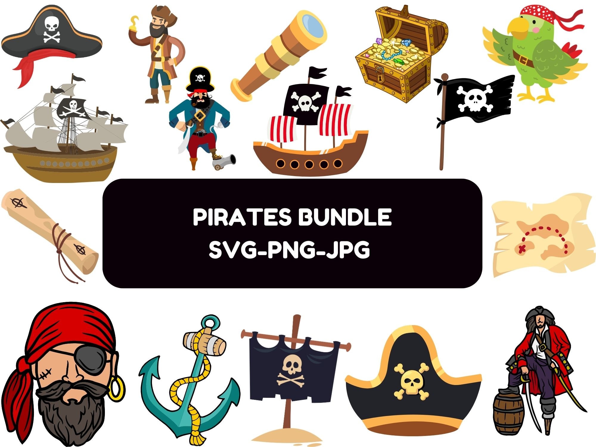 Pirate SVG Pirate SVG Bundle Pirate Cut Files Pirate Silhouette Pirate ...