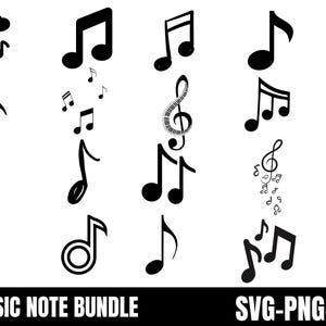 Music Notes Svg Bundle, Guitar Note Svg, Music Lover, Marching Band Svg ...
