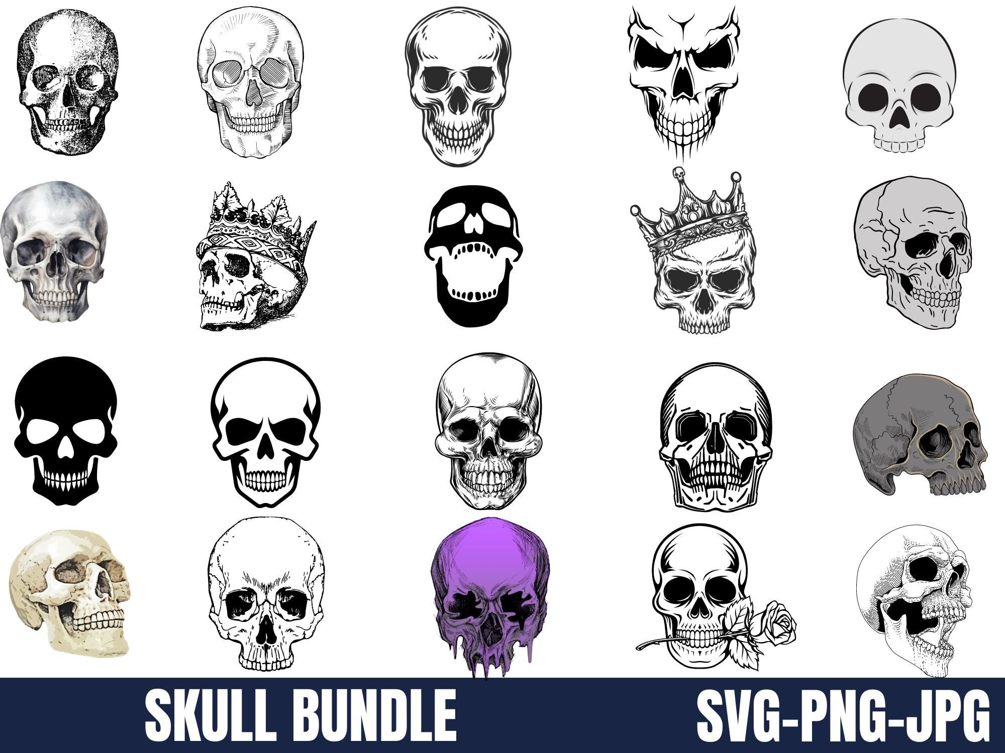 Skull SVG/ Skull Clipart/ Cut Files/ Silhouette/ Files for Cricut ...
