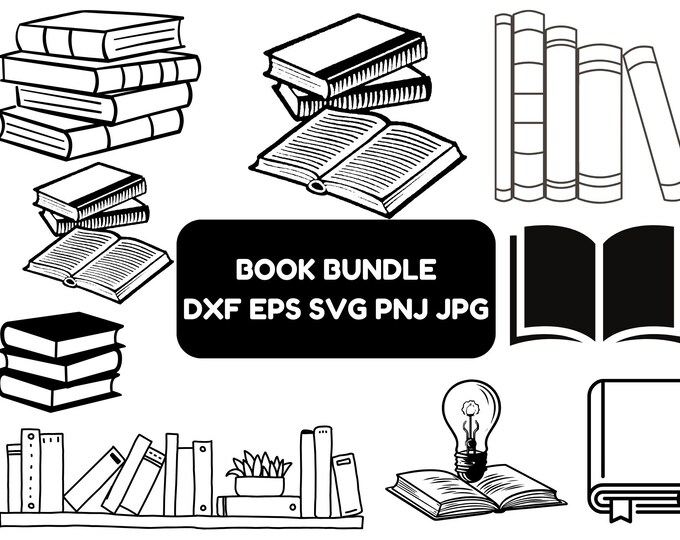 Stack of Books SVG, Svg Files for Cricut, Book SVG, Book Cut File, Book ...