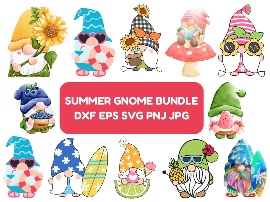 Summer Gnome Svg, Holidays Gnomes Svg, Tropical Gnomes Svg, Gloworge ...
