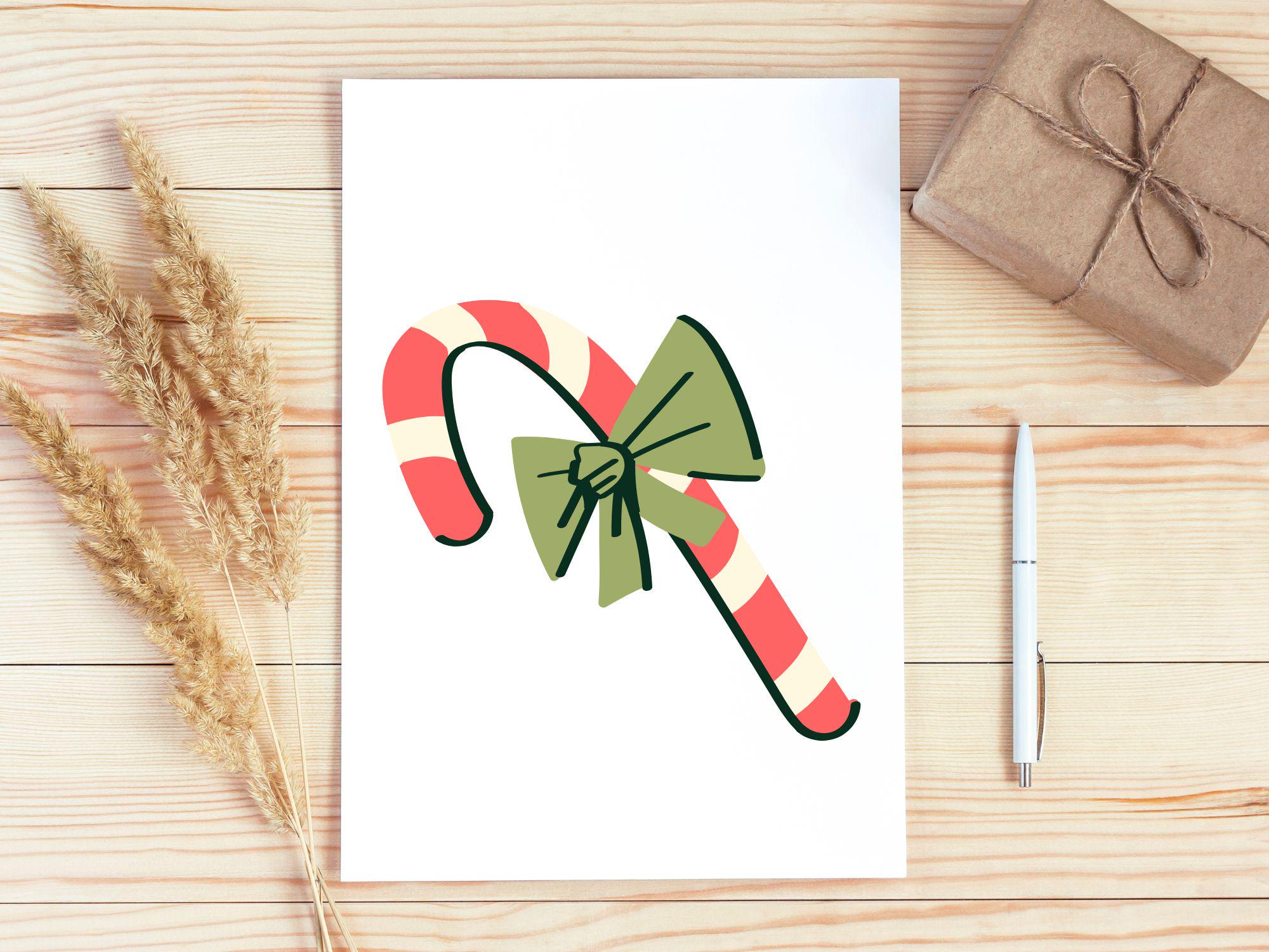 Candy Cane SVG, Candy Canes Clipart, Candy Cane With Bow, Christmas SVG ...