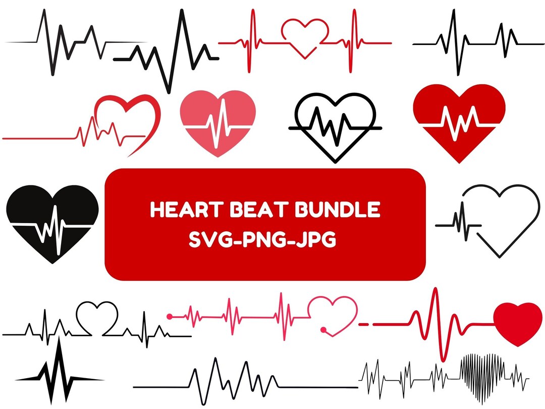 Heartbeat Svg Bundle,heart Beat Svg,heartbeat Clipart,healthcare,nurse ...