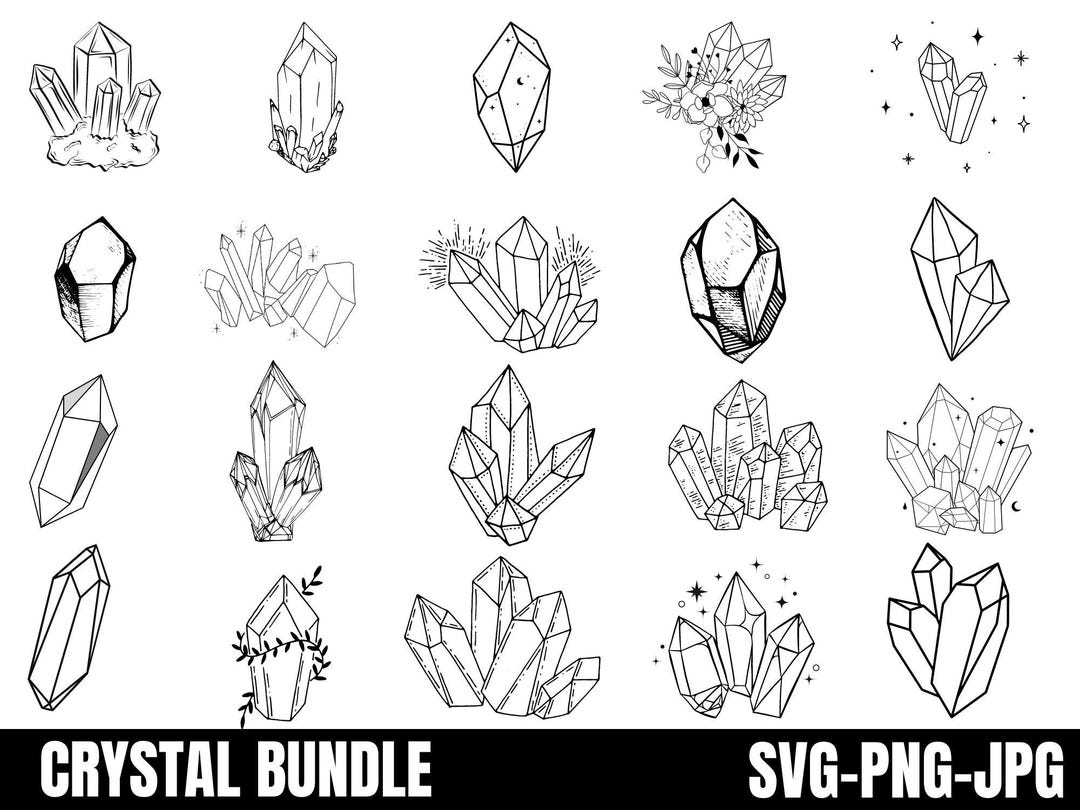 Crystal SVG Bundle: Cricut, Silhouette, Clipart (digital Download) - Etsy