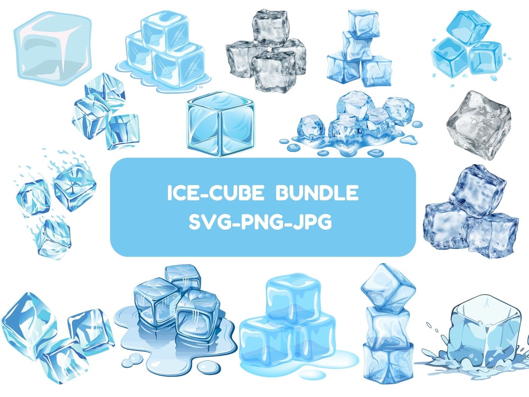 Melting Ice Cubes SVG • Clip Art Cut File Silhouette Dxf Eps Png Jpg ...