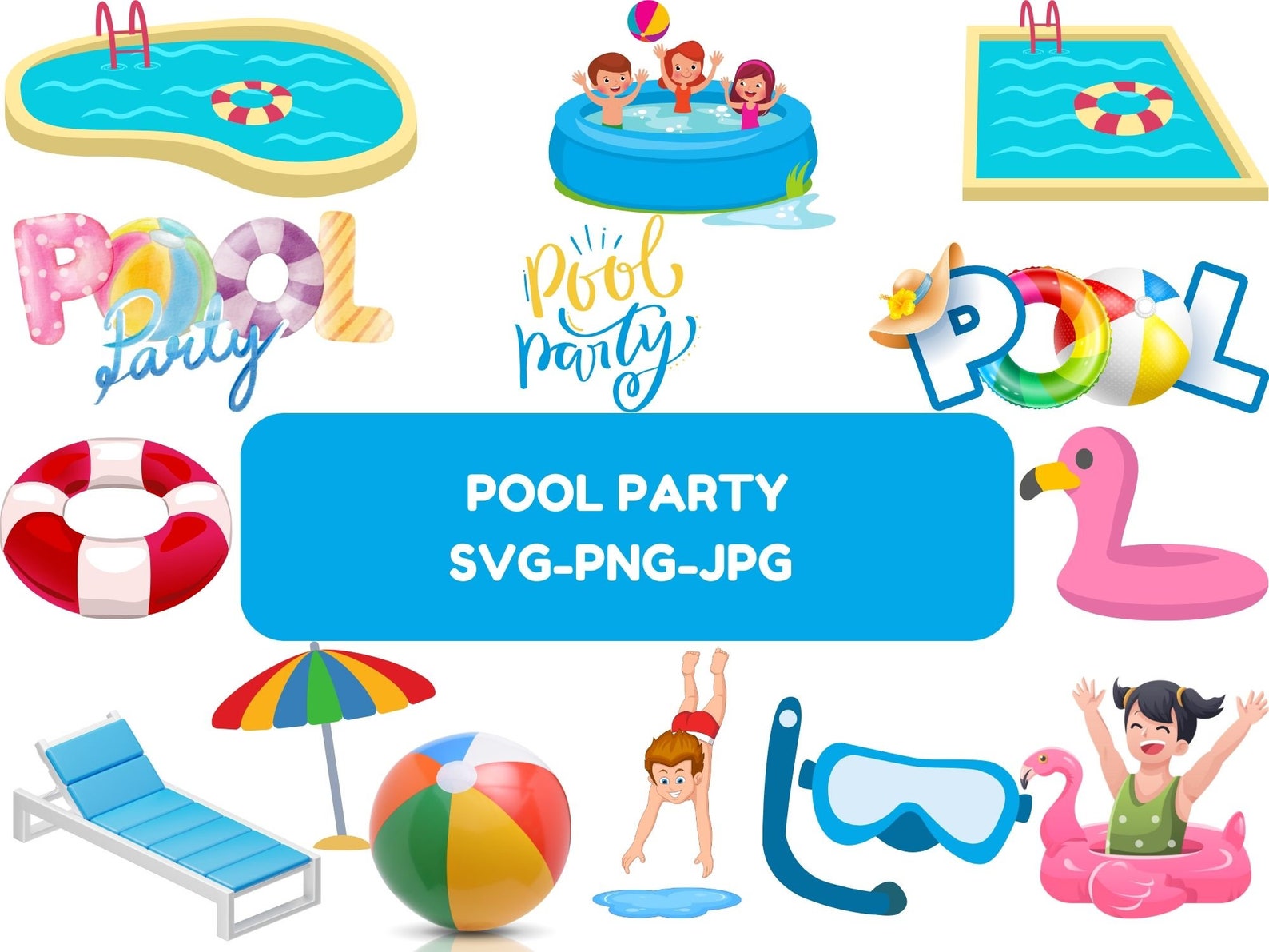 Swimming Pool Svg . Swimming Pool Cut Files . Swimming Pool Clipart ...