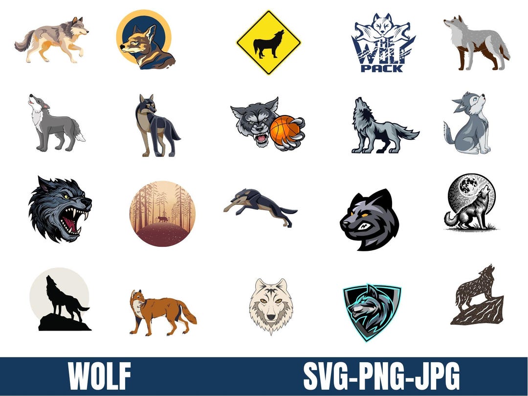 Wolf SVG Bundle, Wolf Svg, Wolf Png Bundle, Wolf Clipart, Wolf Cut ...