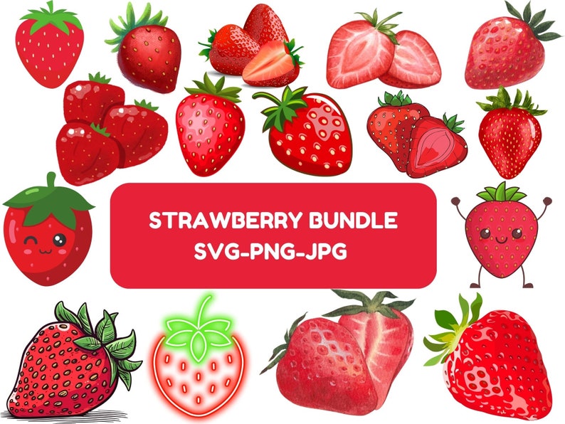 Strawberry SVG, Strawberry Clipart, Fruit Svg, Strawberry Cricut, Cut ...