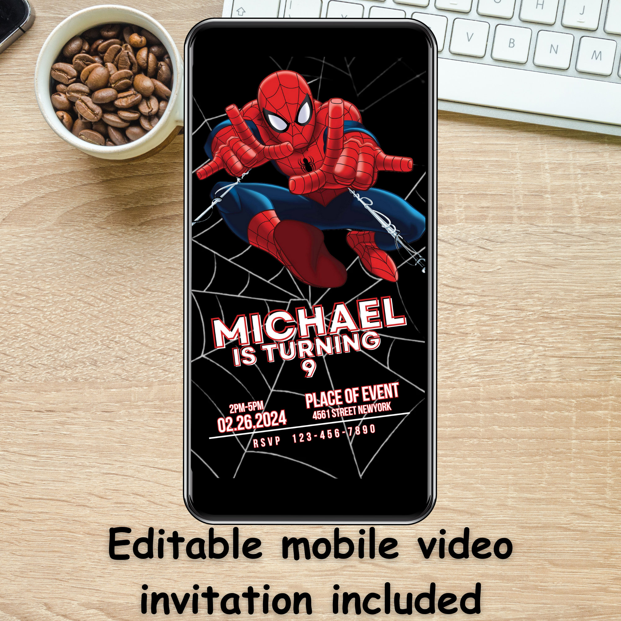 Editable Spiderman Birthday Invitation Spiderman Party - Etsy