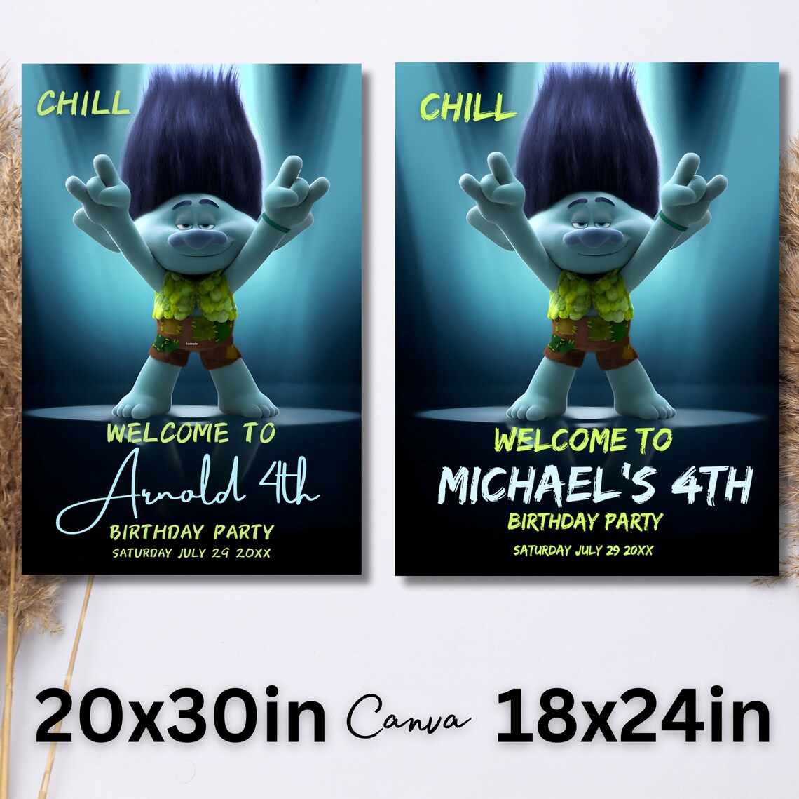 Trolls Welcome Sign Template, INSTANT DOWNLOAD, Editable and Printable ...