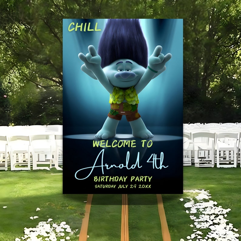 Trolls Welcome Sign Template, INSTANT DOWNLOAD, Editable and Printable ...