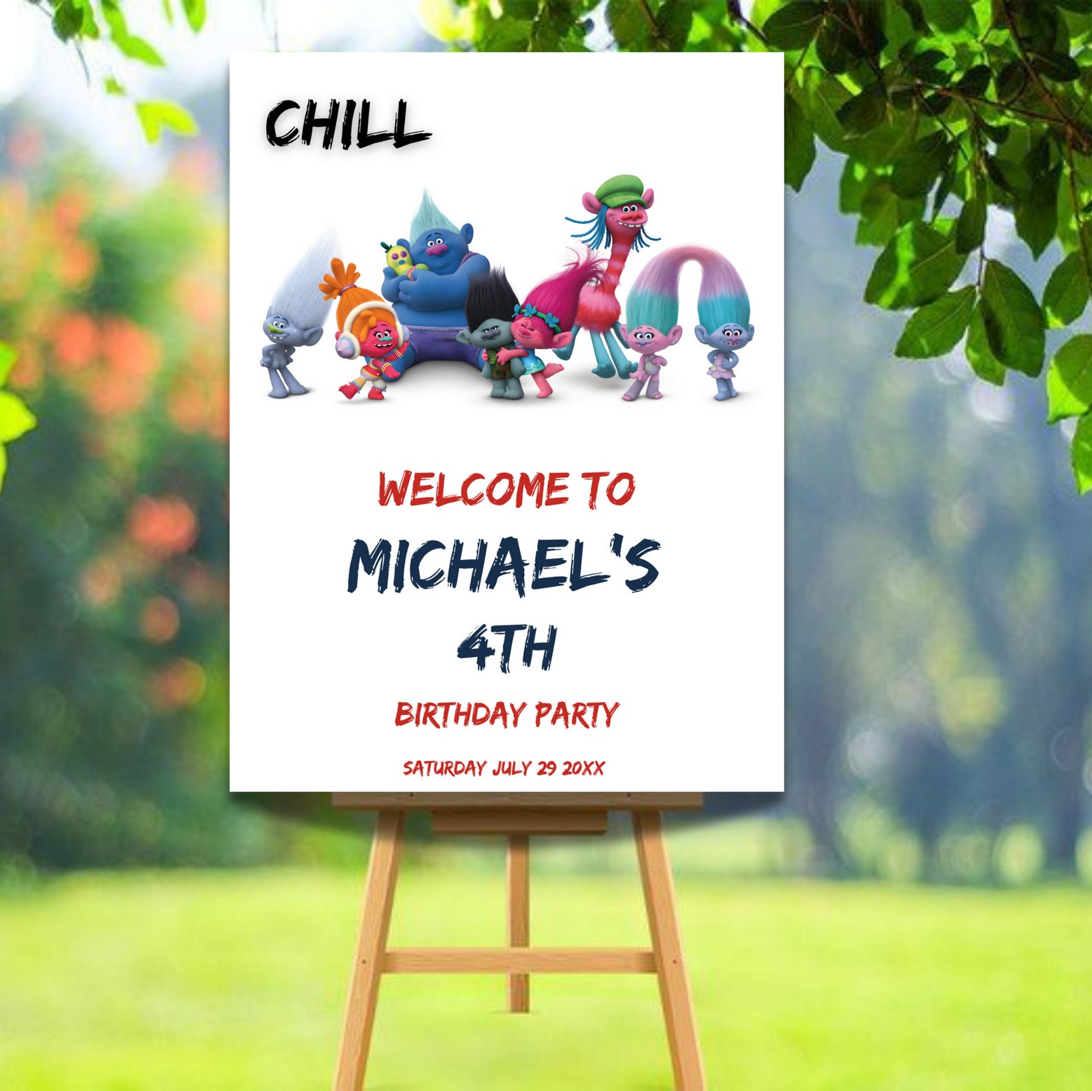 Trolls Welcome Sign Template, INSTANT DOWNLOAD, Editable and Printable ...