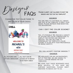 Trolls Welcome Sign Template, INSTANT DOWNLOAD, Editable and Printable ...