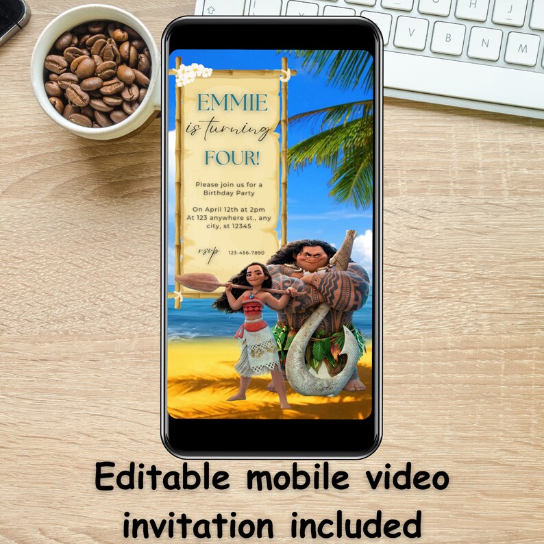 Moana Maui Birthday Party Invitation, Printable Editable Instant ...