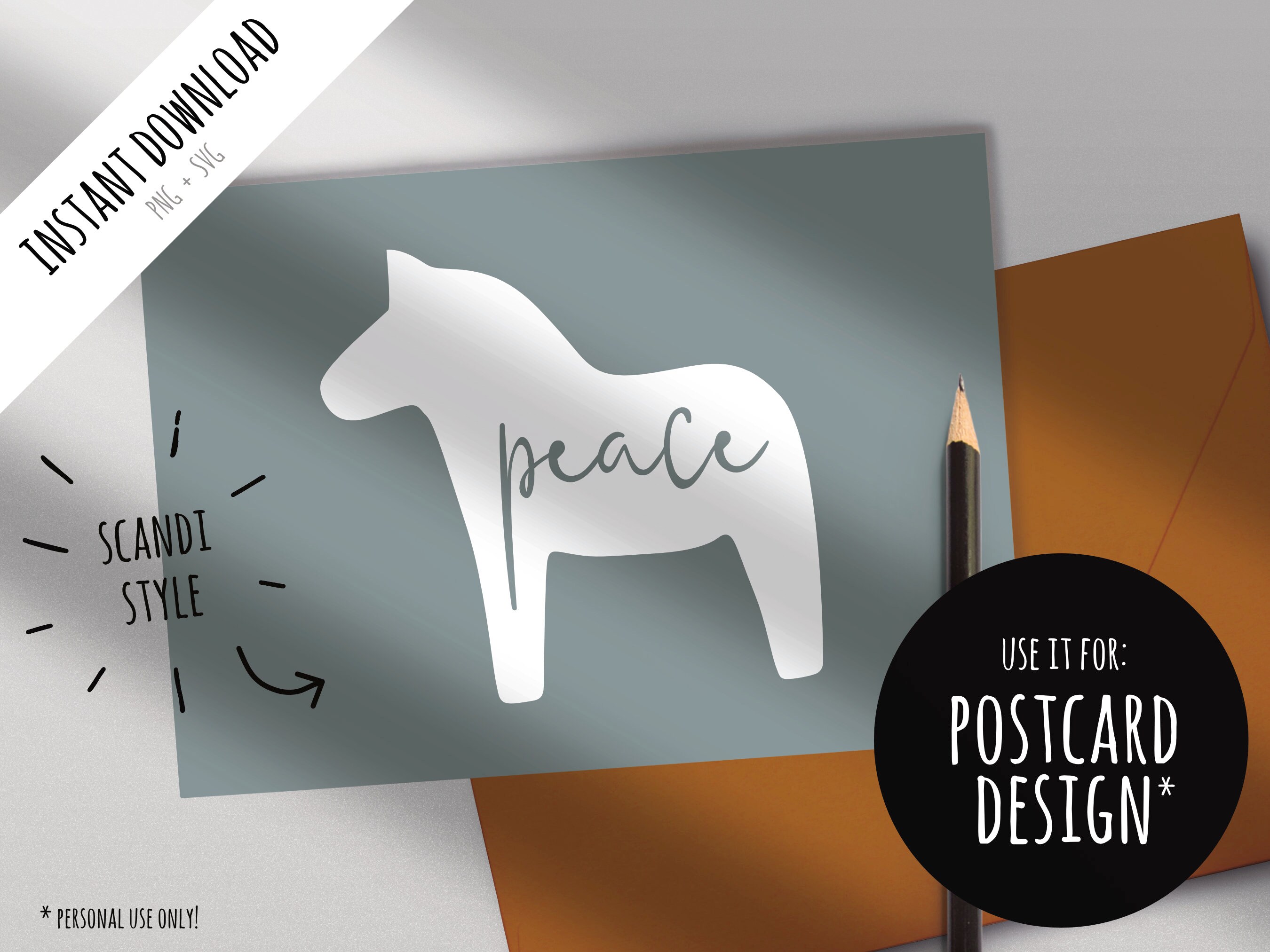 DALA HORSE: Print, Plotter and Laser Cut File (-.svg + .png) for Paper ...