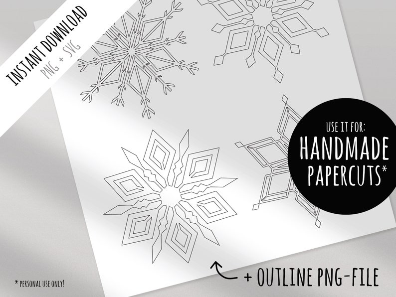 4 Filigree Stars as a Template for Paper Cutting Print/plotter Files SVG PNG Cutting Machine ...