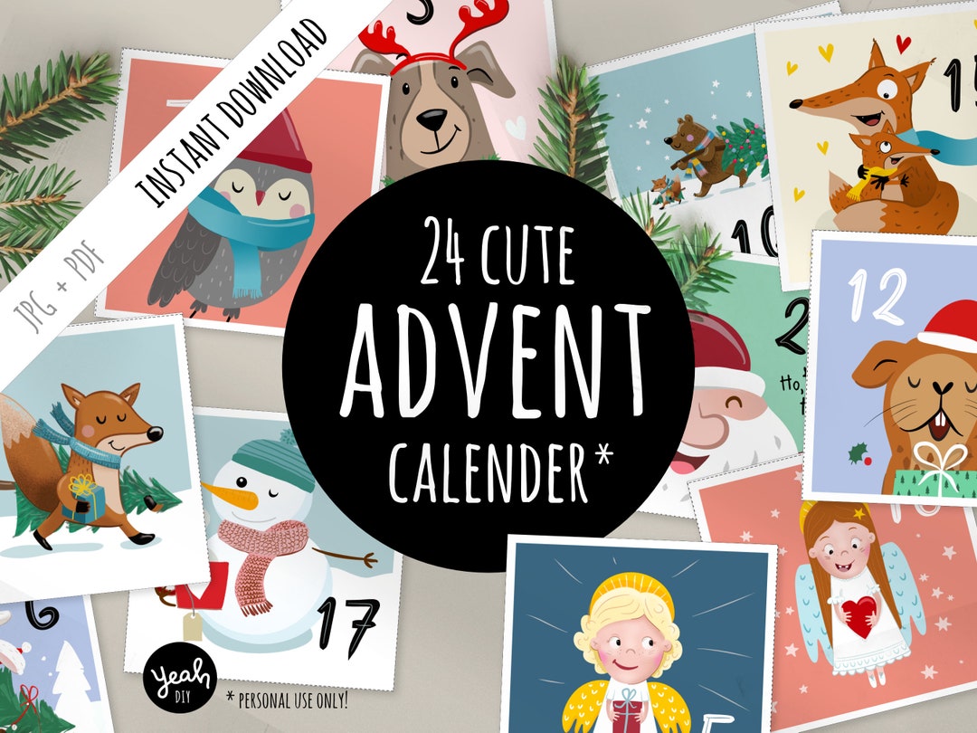 24 Super Cute, Printable Advent Calendar Labels for Children ...