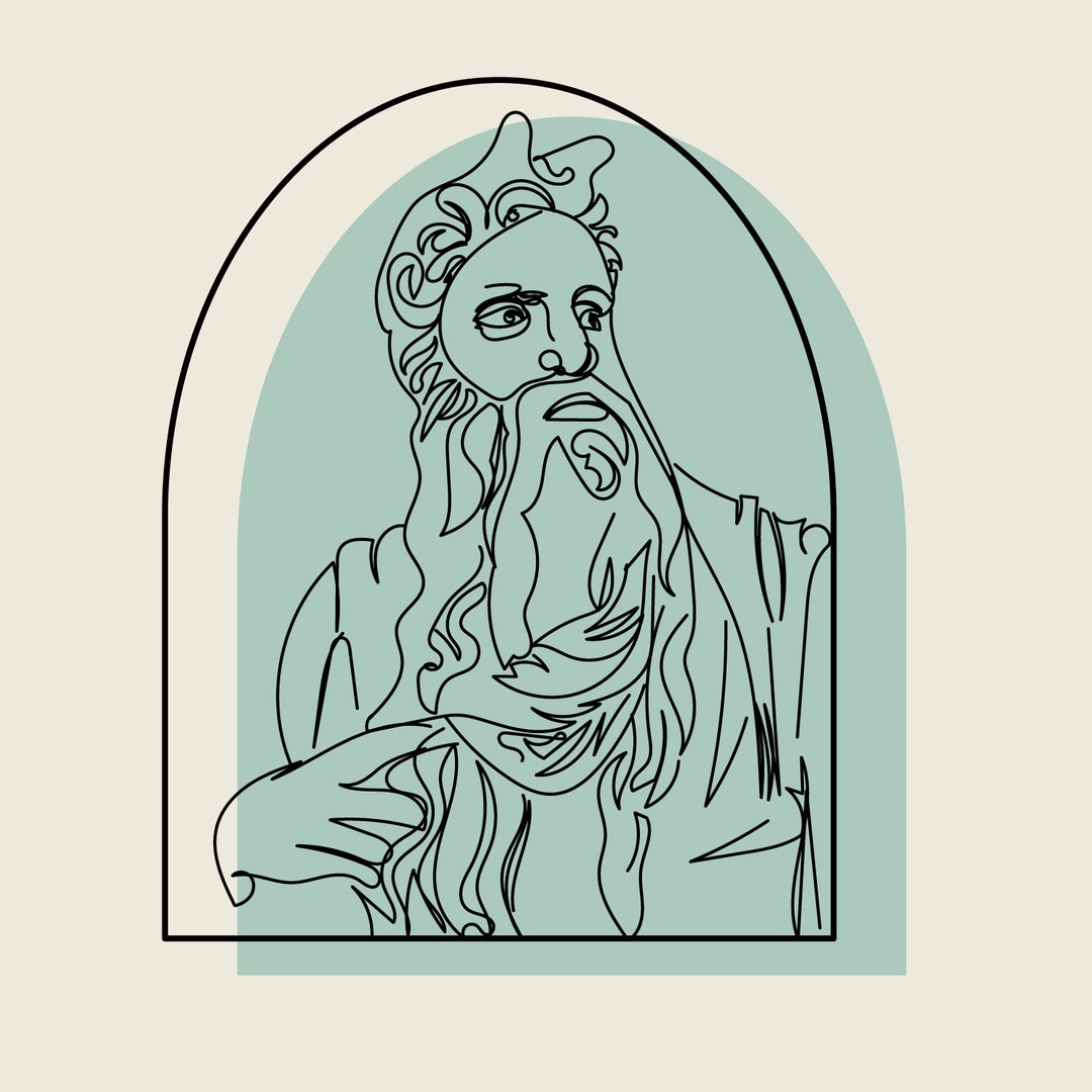 Moses Line Drawing Print - 5x5 - Etsy