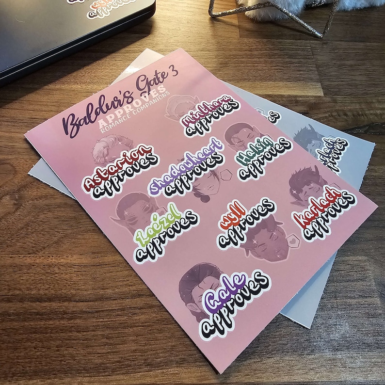 Baldur's Gate 3 Approves Romance Companions Sticker Sheet, Astarion ...